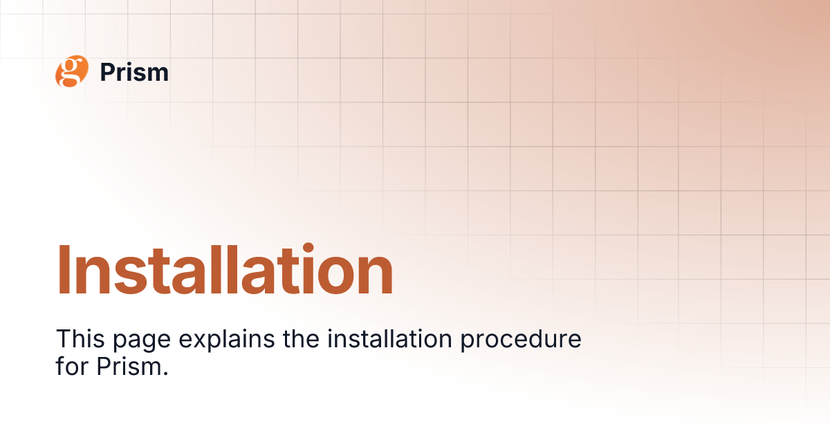 Installation | Prism